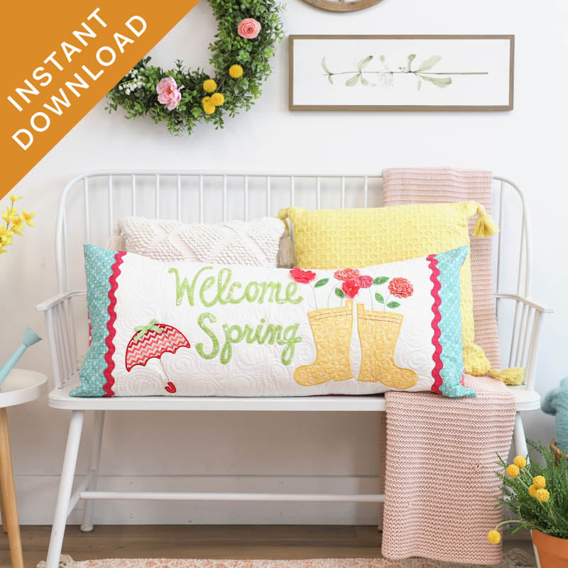 Welcome Spring Bench Pillow | Kimberbell
